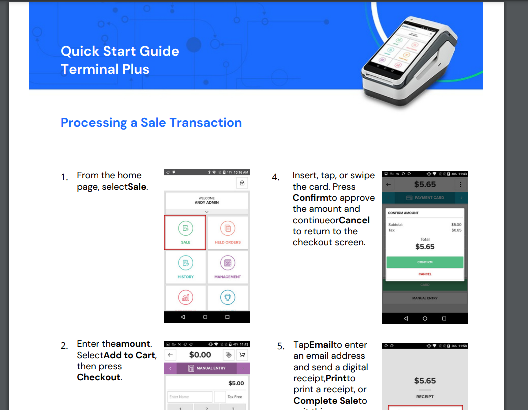Quick Start Guide Terminal Plus - Universal Payments