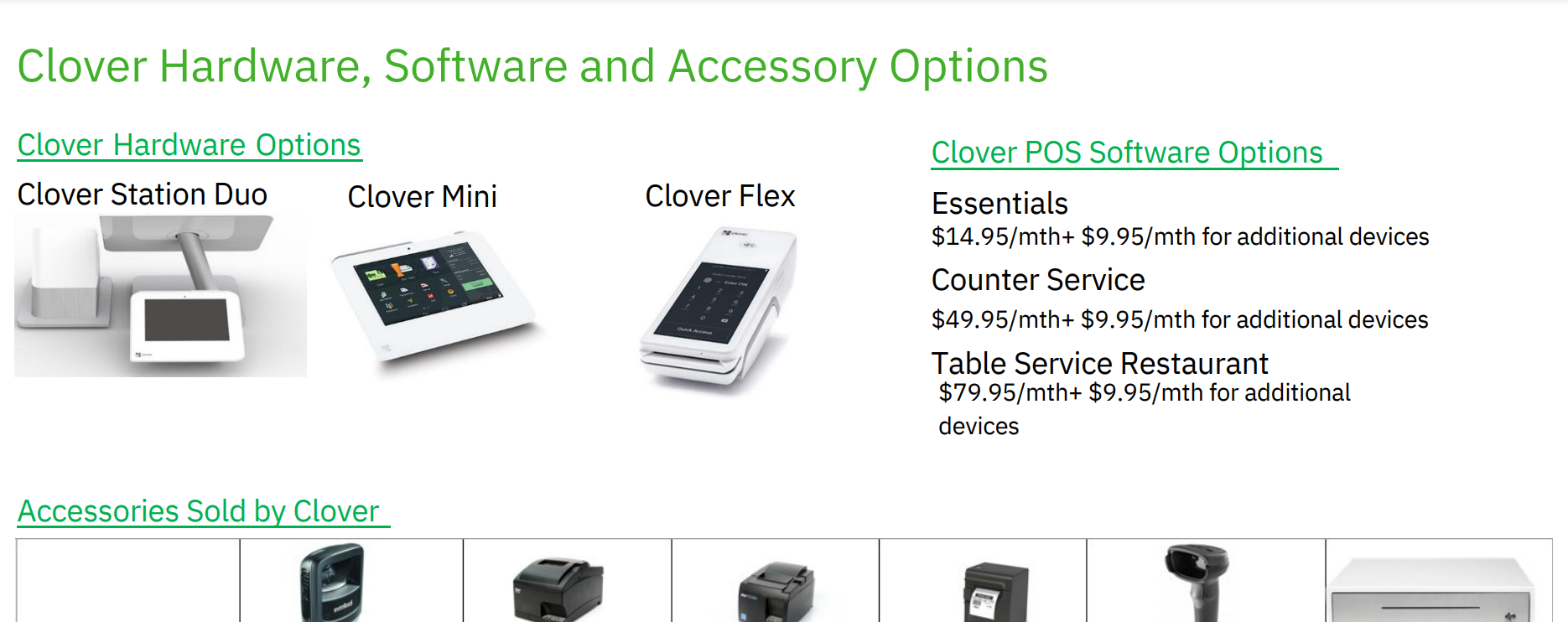 Clover Accessories - Universal Payments