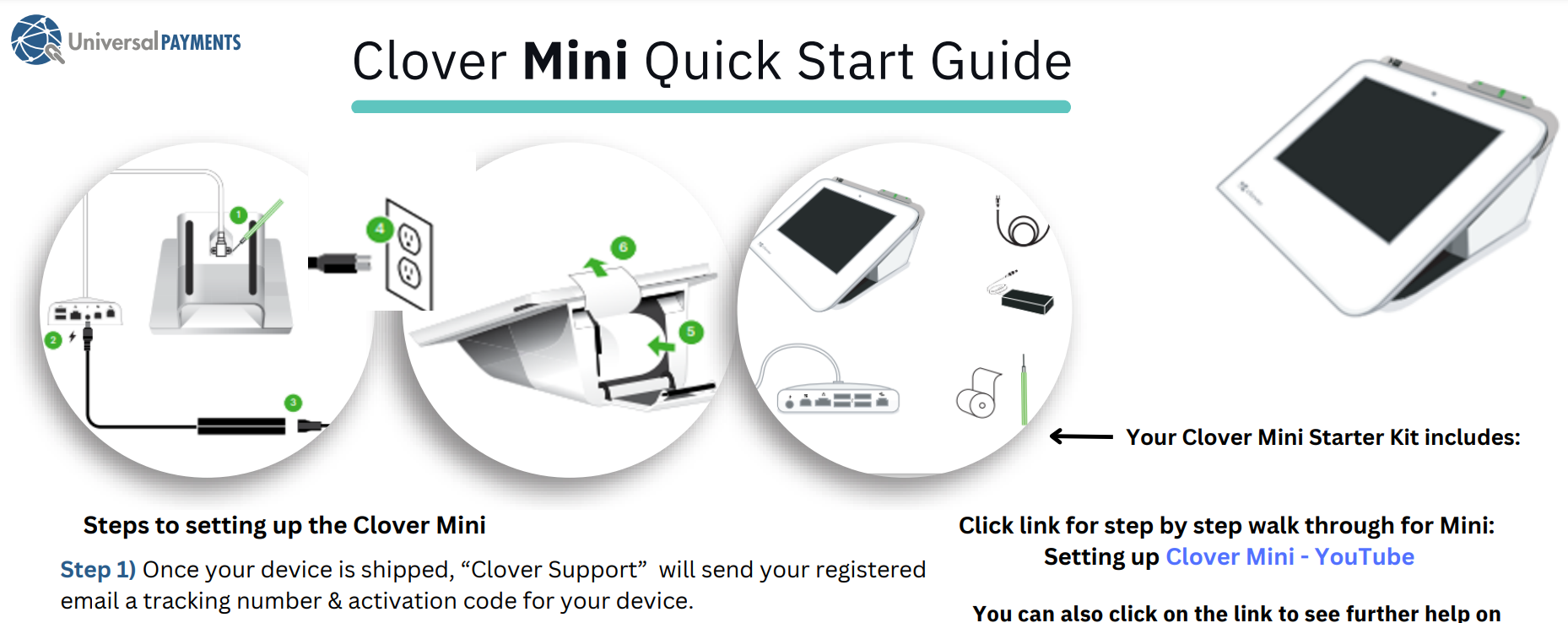 Clover Mini Quick Start Guide - Universal Payments