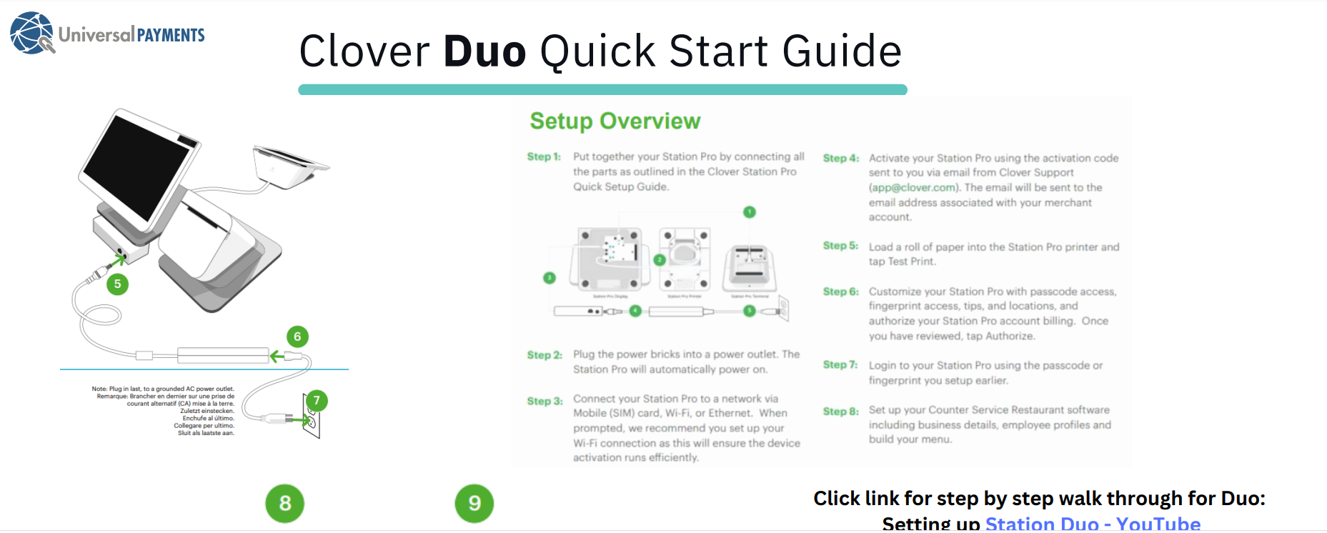 Clover Station Duo Quick Start Guide - Universal Payments